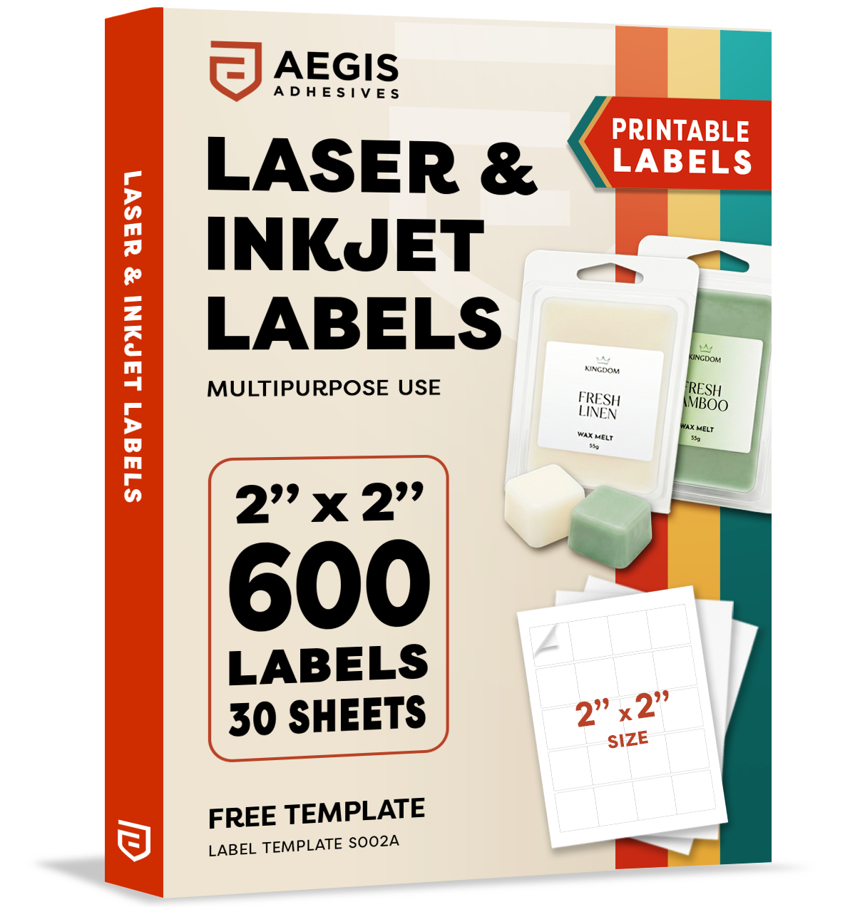 2" x 2" Square Laser & Inkjet Labels | S002A – Laser Label Templates