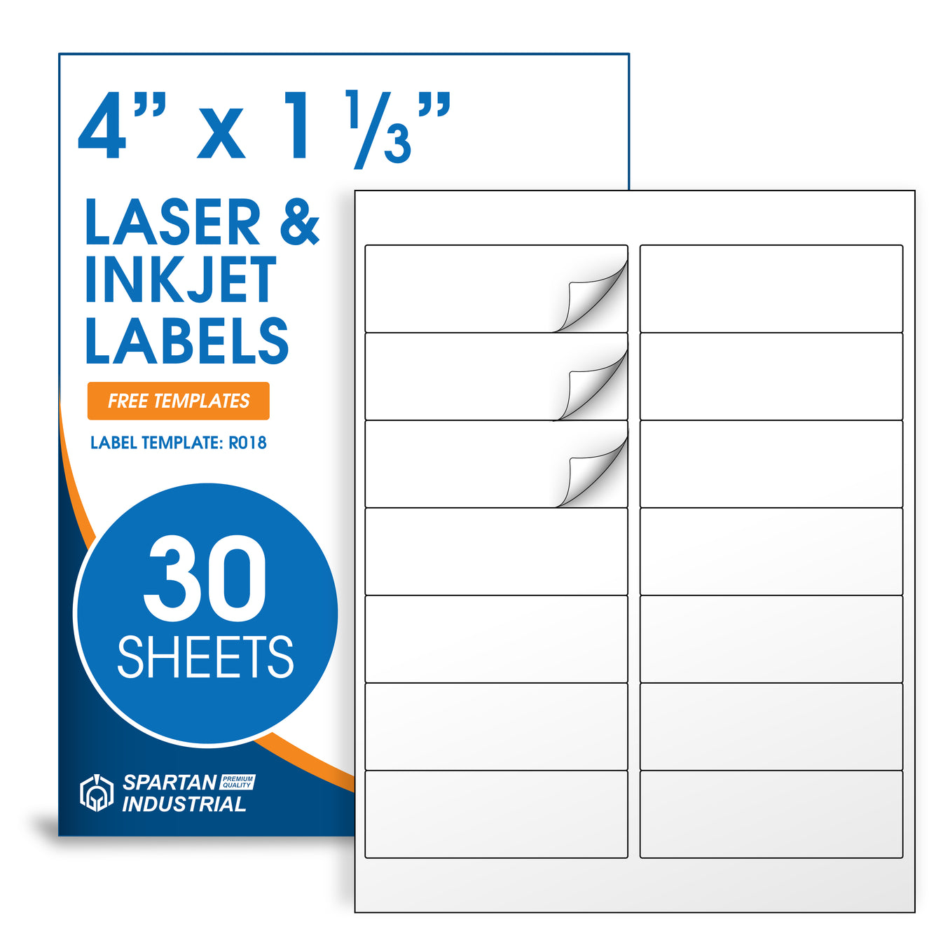 4" x 1 1/3" Laser & Inkjet Labels | R018 – Laser Label Templates
